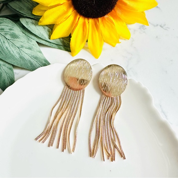Jewelry | 23 Gold Tassel Fringe Round Oval Earrings Boho Bohemian Party ...